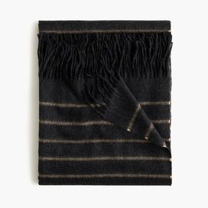 J. Crew | Bedding | J Crew 0 Cashmere Striped Throw Blanket Gray | Poshmark